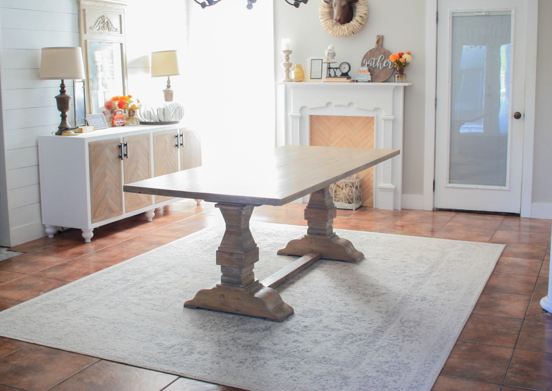 DIY Farmhouse Trestle Table – The Inspired Workshop