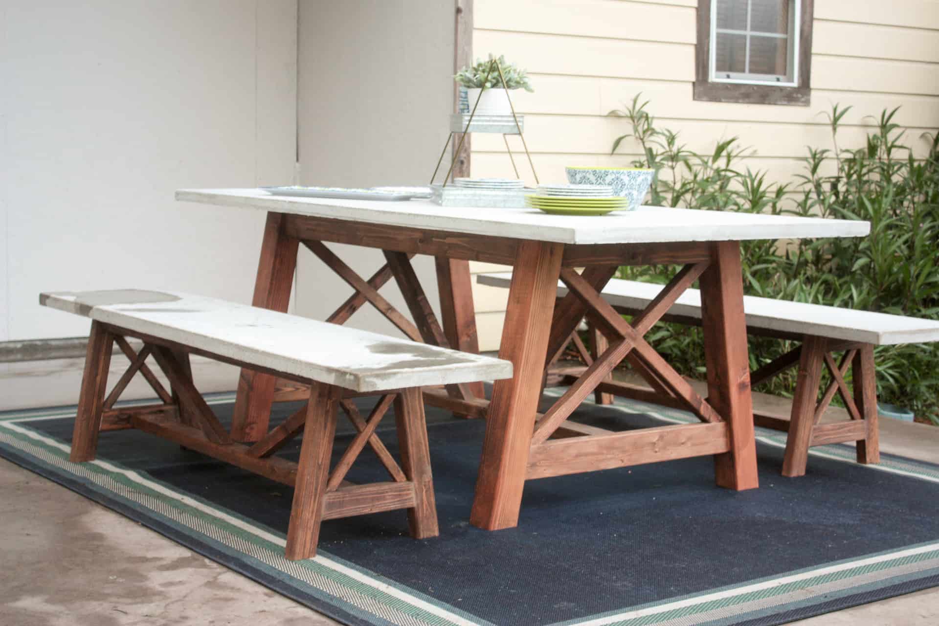 DIY Concrete Top Dining Table – The Inspired Workshop