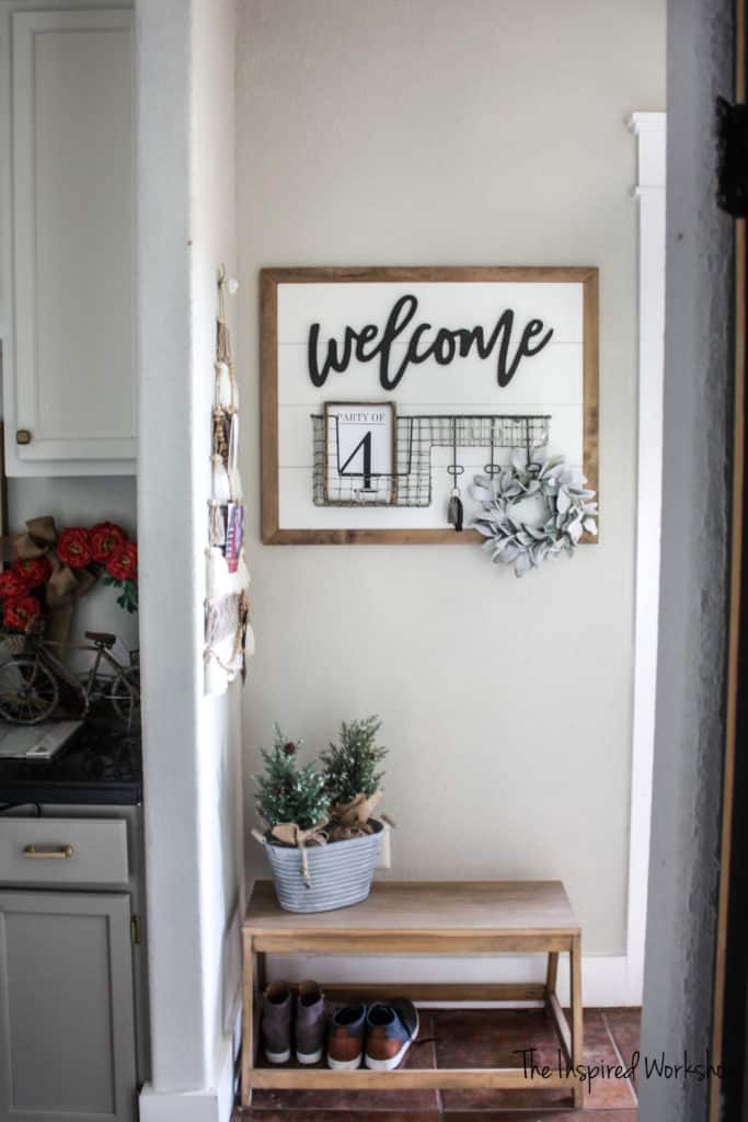 Faux Shiplap Welcome Sign and Organizer – The Inspired Workshop
