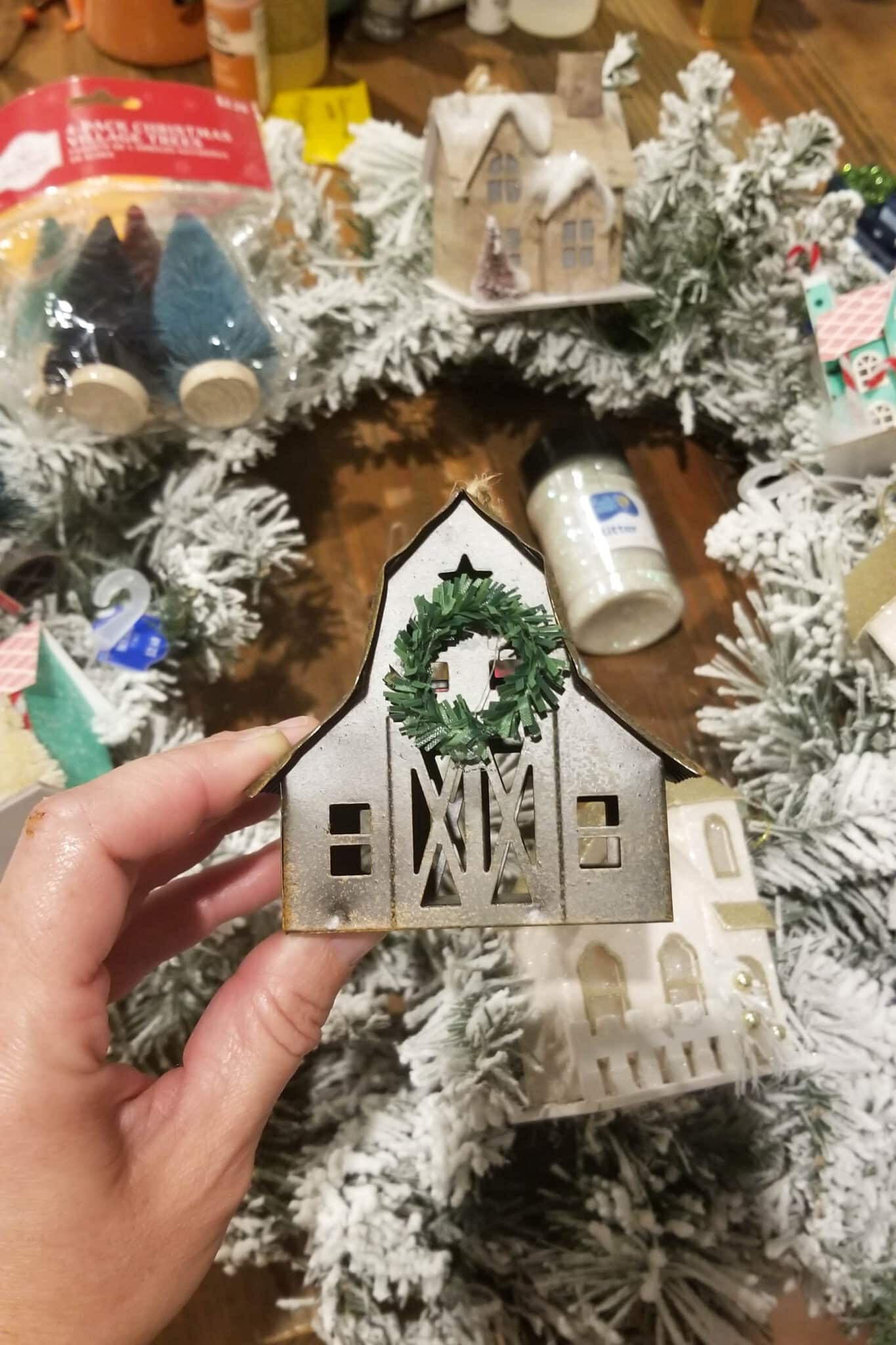 Christmas Village Winter Wreath – The Inspired Workshop